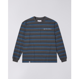 EDWIN Bolton T-Shirt LS - Grey/Blue/Black | EDWIN Europe